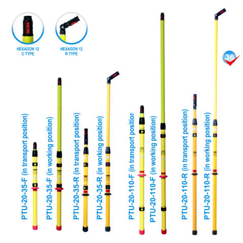 Multipurpose telescopic insulating sticks - PTU type (lmax